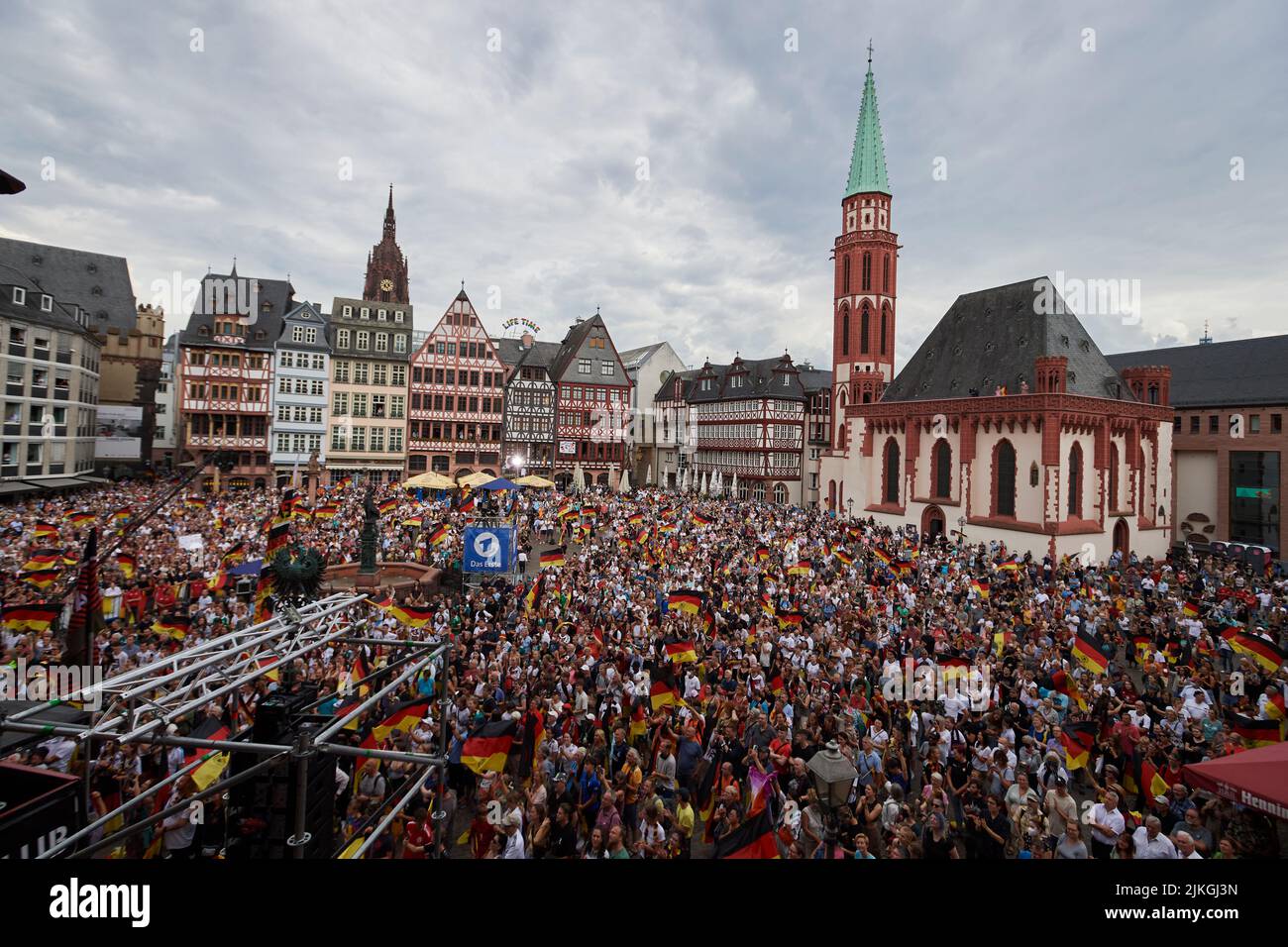 GERMANY, FRANKFURT - AUGUST 1, 2022: Crowd and Fans celebrating with ...