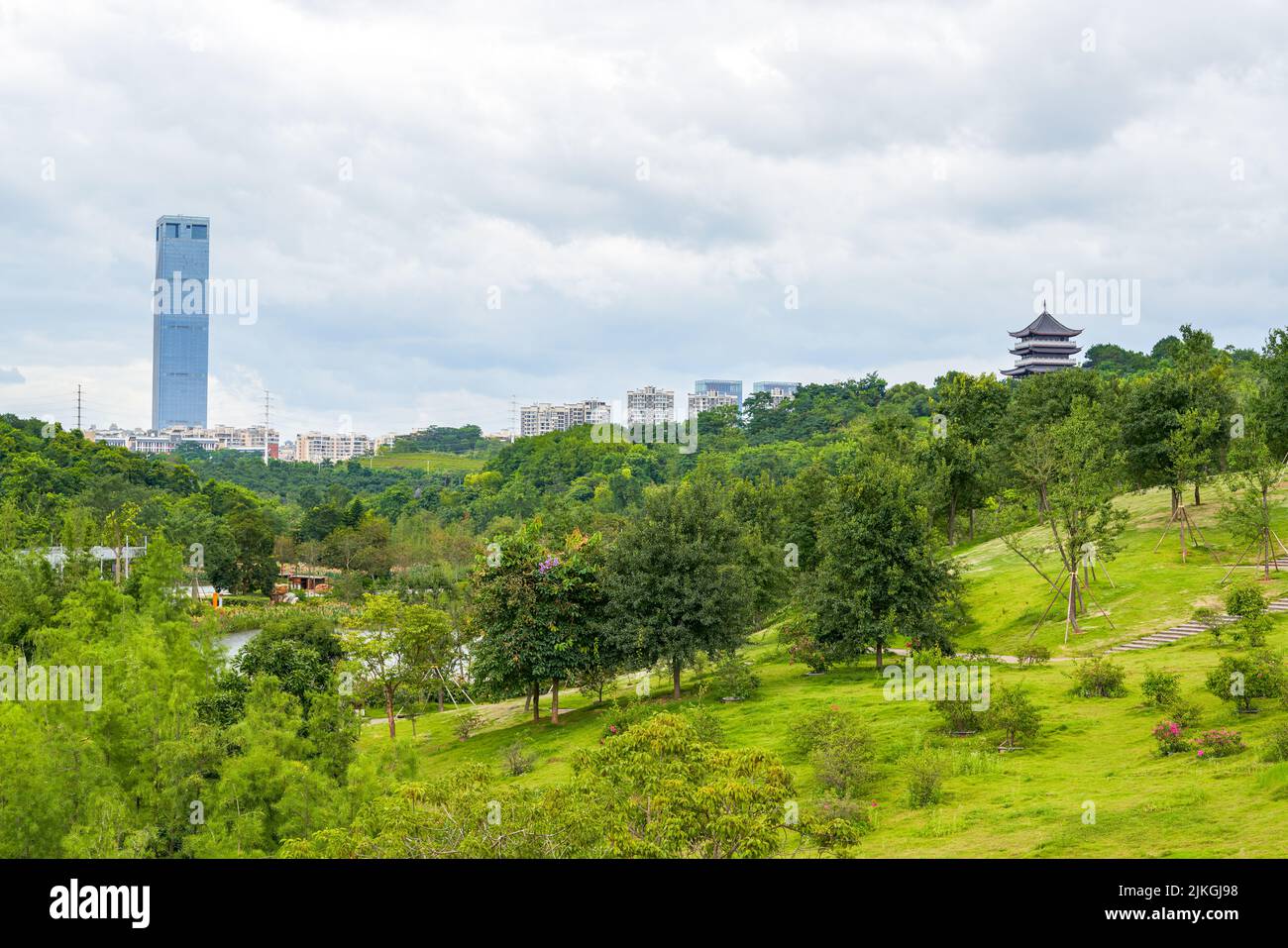 Beautiful greenery view in the park Stock Photo - Alamy