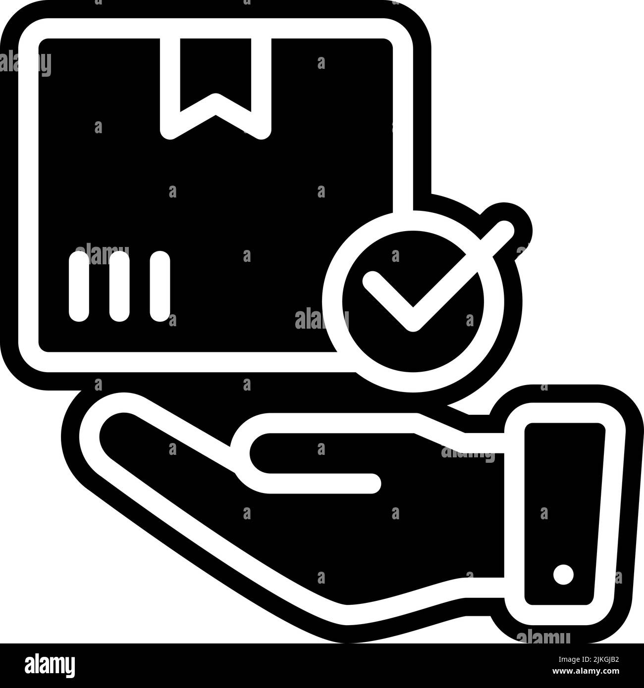 delivered icon black vector illustration Stock Vector Image & Art - Alamy