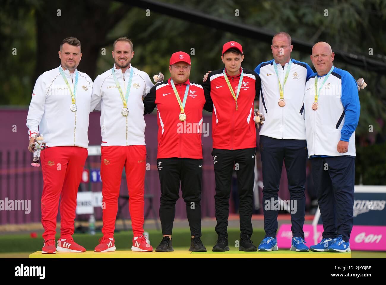 England's Jamie Walker and Sam Tolchard with their Silver medals, Wales ...