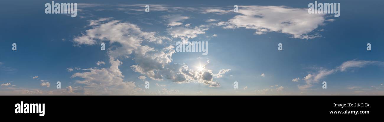 Seamless blue sky hdri panorama 360 degrees angle view with zenith and ...