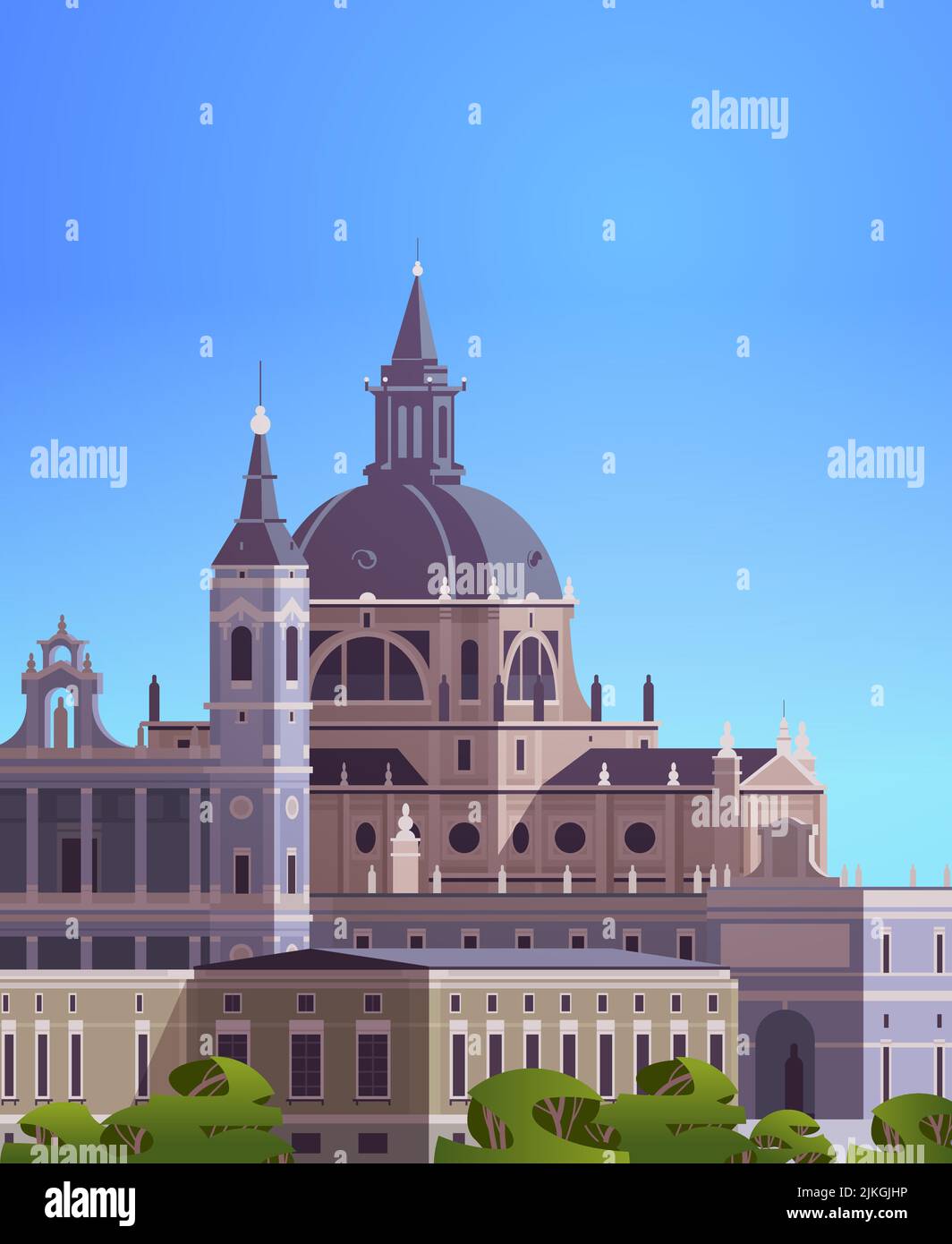 beautiful Madrid city business travel tourism concept cityscape with ...