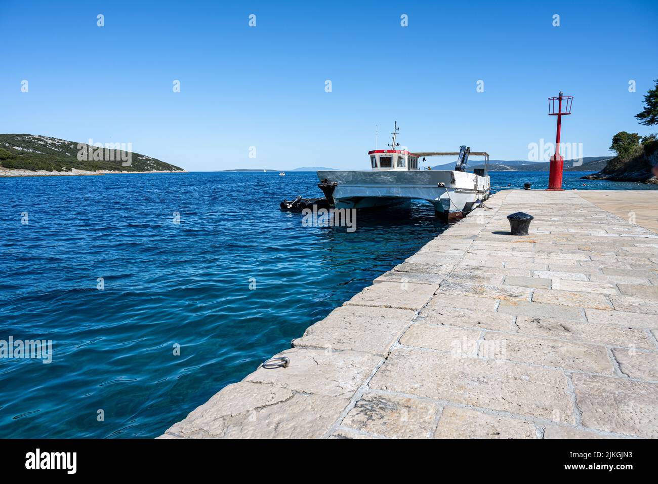 Picture of the canal separating Cres and Losinj islands. Osor, Cres ...