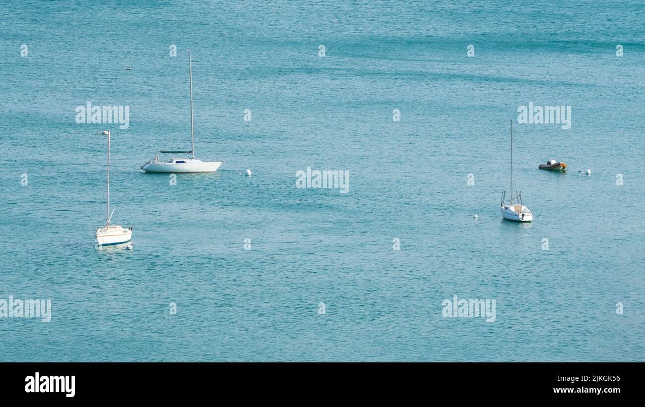 Tbilisi sea and boat with deflated sails. Landscape Stock Photo - Alamy