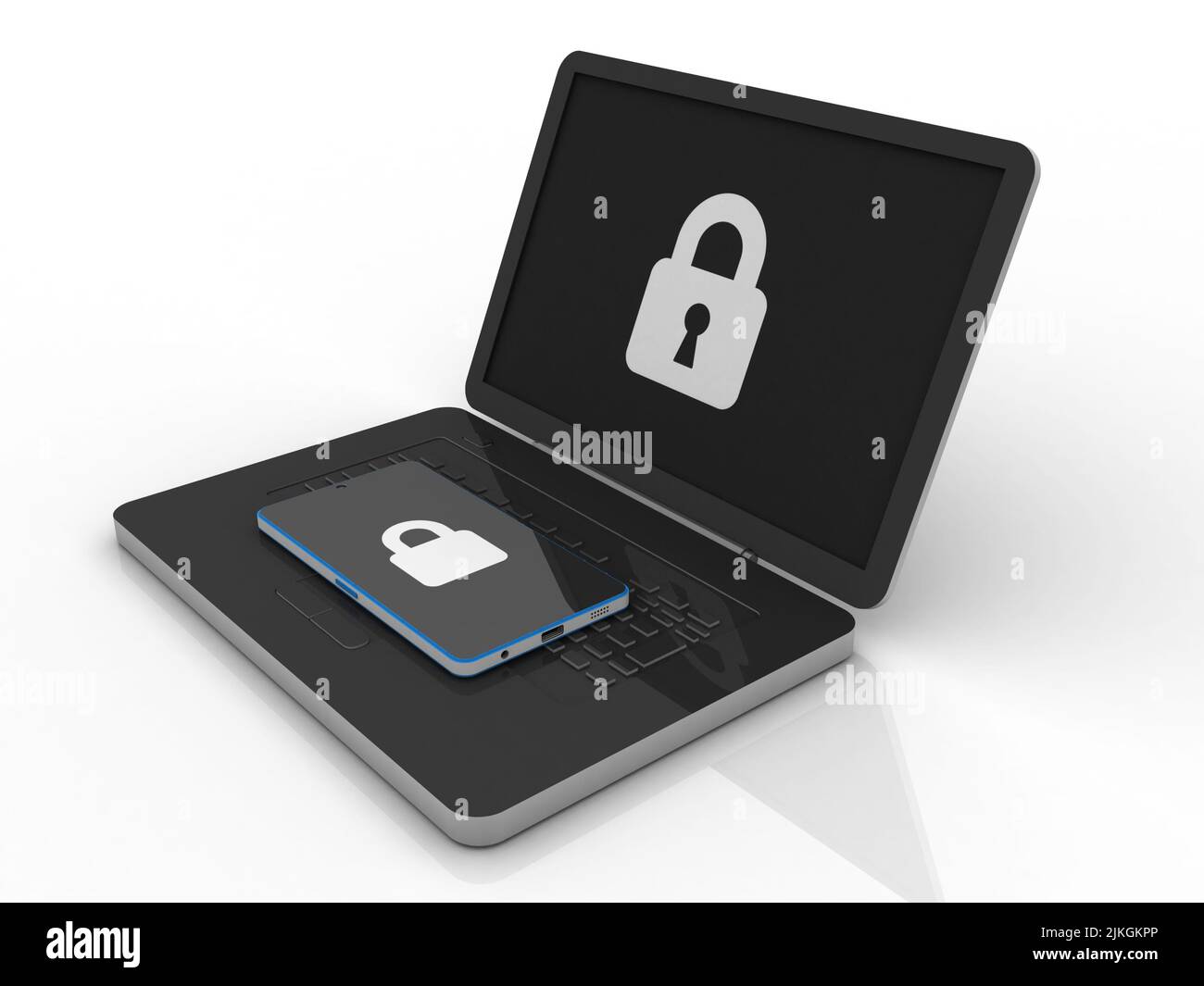 3d rendering Social network and mobile communication concept protection ...