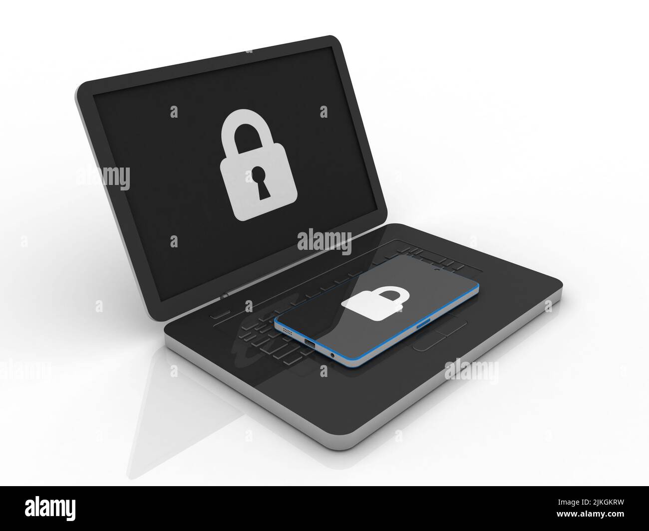 3d rendering Social network and mobile communication concept protection ...