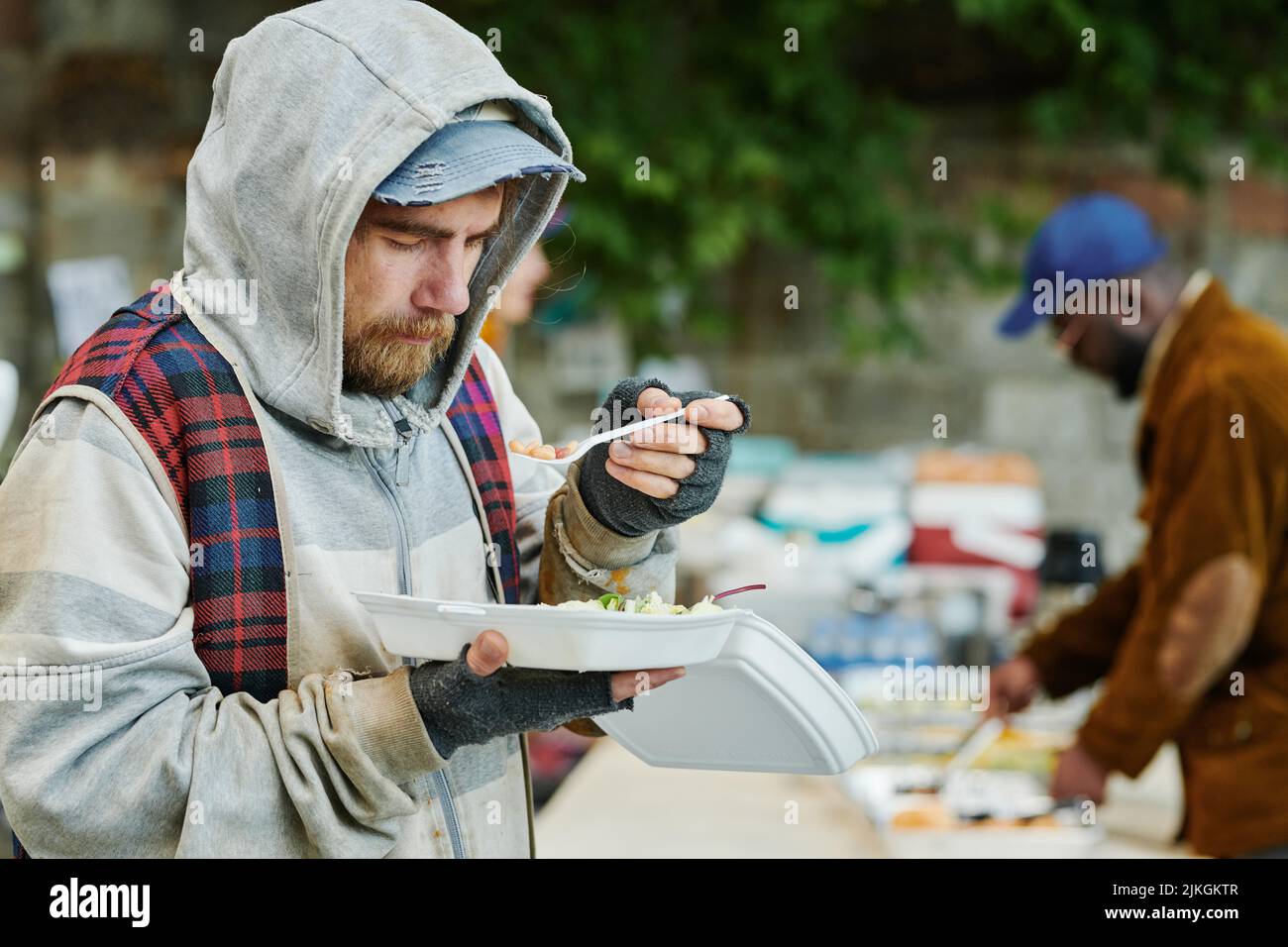 Plastic eating gloves hi-res stock photography and images - Alamy