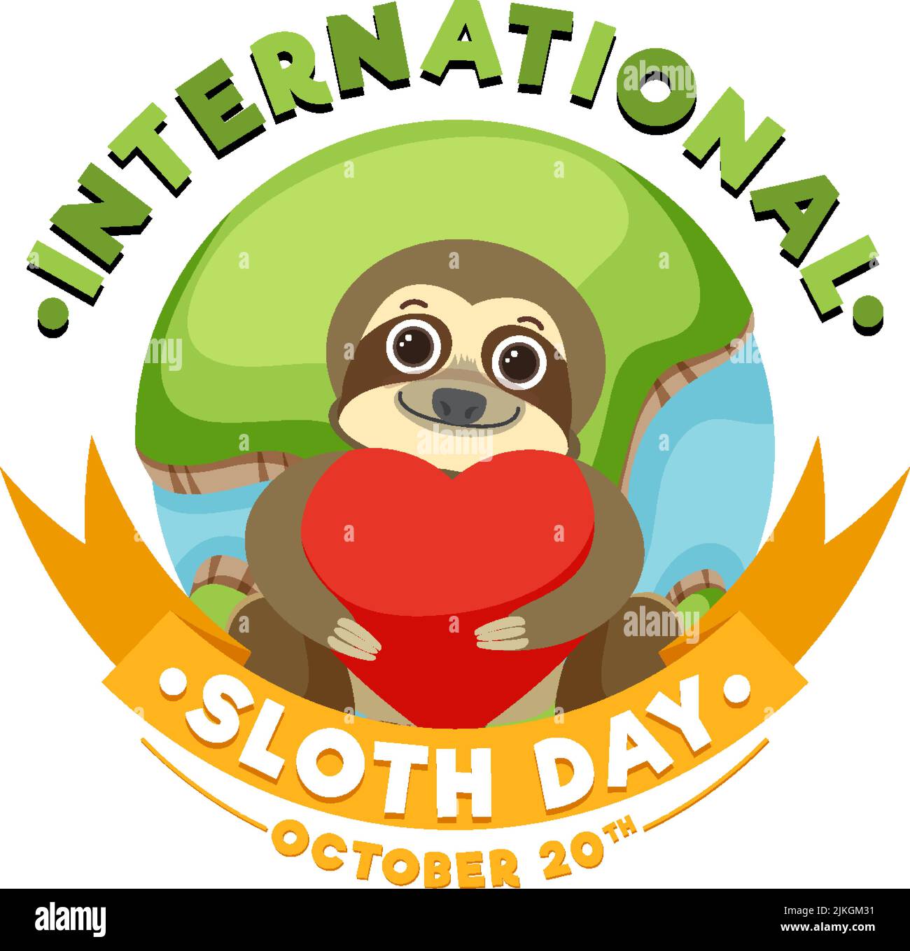 International sloth day banner concept vector illustration Stock Vector ...