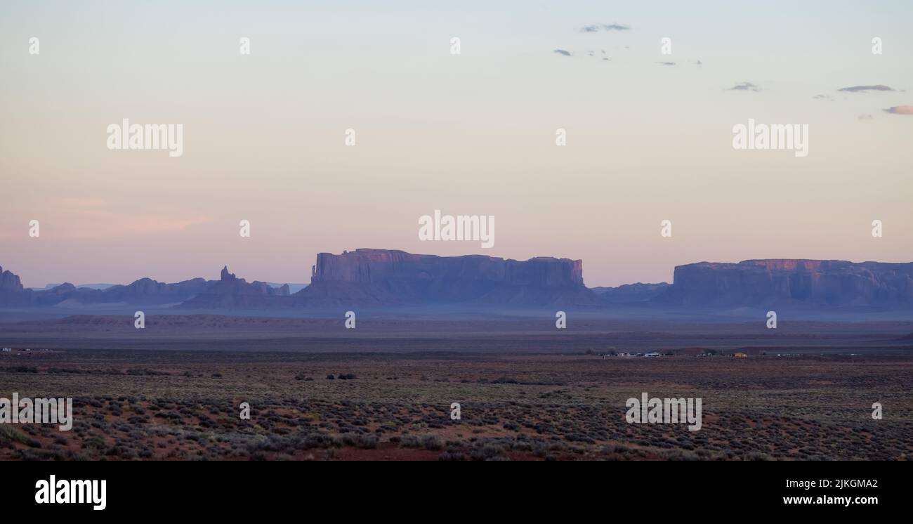Desert Rocky Mountain American Landscape. Sunset Sky Stock Photo - Alamy