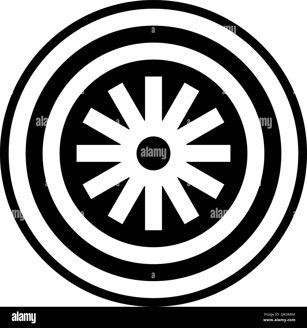 ashoka chakra icon black vector illustration Stock Vector Image & Art ...