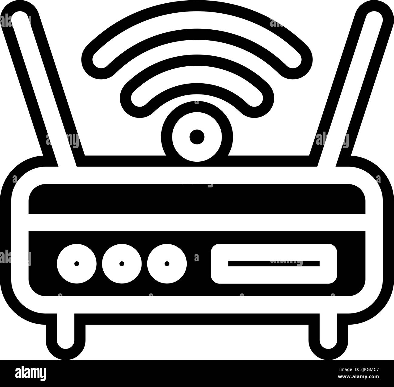 wireless router icon black vector illustration Stock Vector Image & Art ...