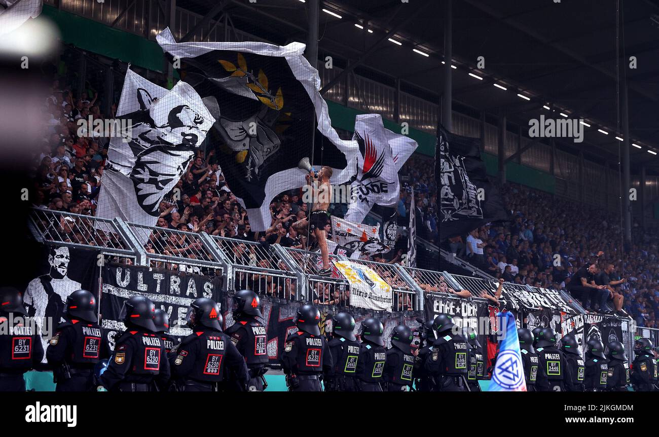 Magdeburg, Germany. 01st Aug, 2022. Soccer: DFB Cup, 1st FC Magdeburg ...