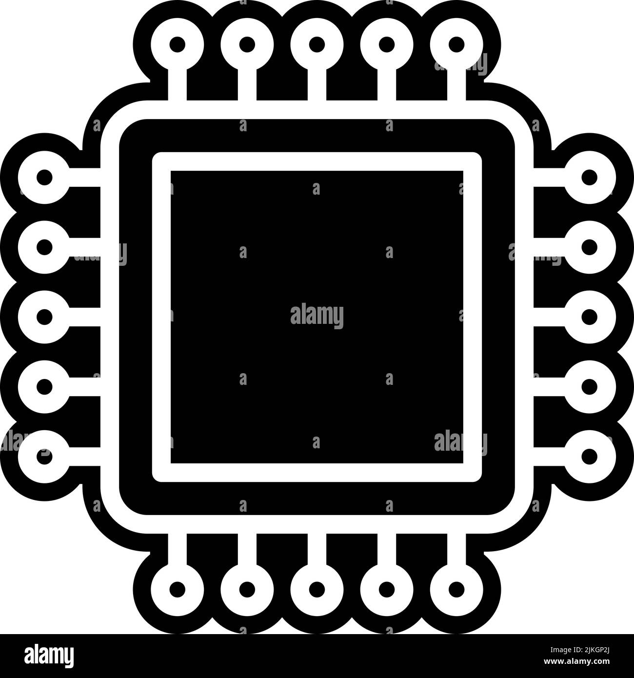 Processor Icon Black Vector Illustration Stock Vector Image And Art Alamy