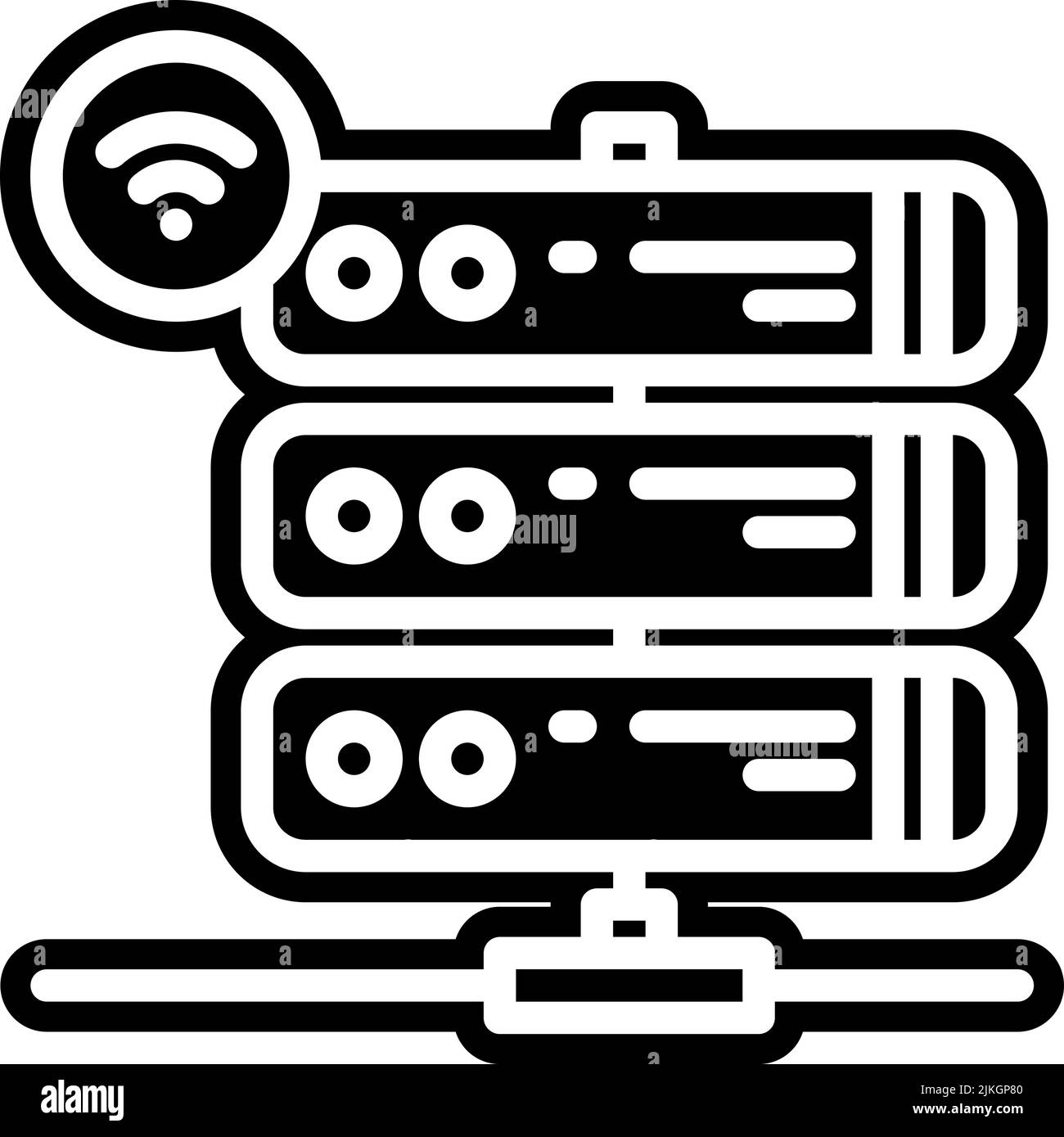 Digital illustration server room Black and White Stock Photos & Images ...