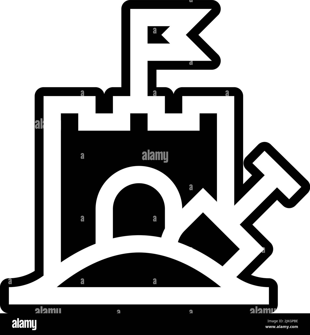 sand castle icon black vector illustration Stock Vector Image & Art - Alamy