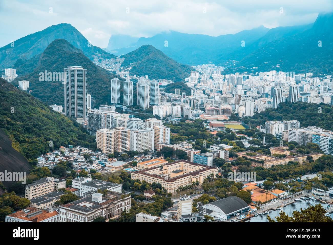An aerial view of central Rio from the Sugarloaf Mountain viewpoint ...