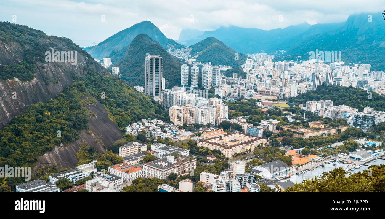 An aerial view of central Rio from the Sugarloaf Mountain viewpoint ...