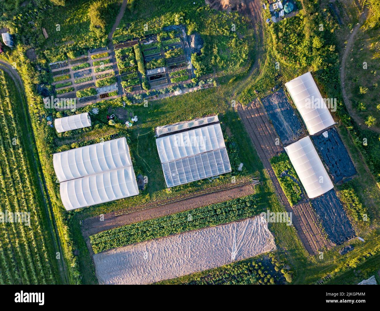 An aerial view of an organic inner-city farm in London, The UK Stock ...
