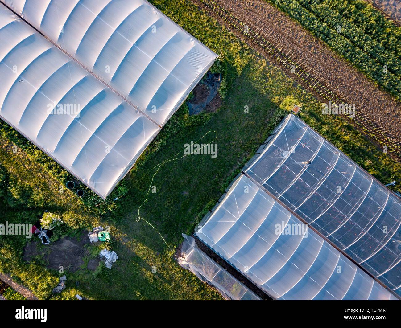 An aerial view of an organic inner-city farm in London, The UK Stock ...