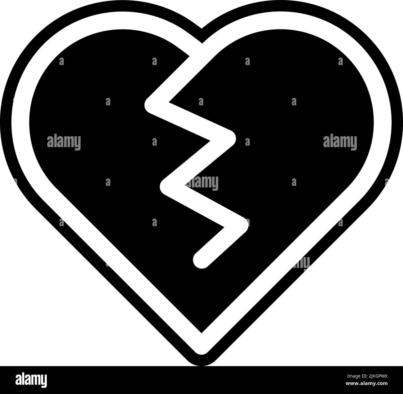 Heartache line icon vector Stock Vector Images - Alamy