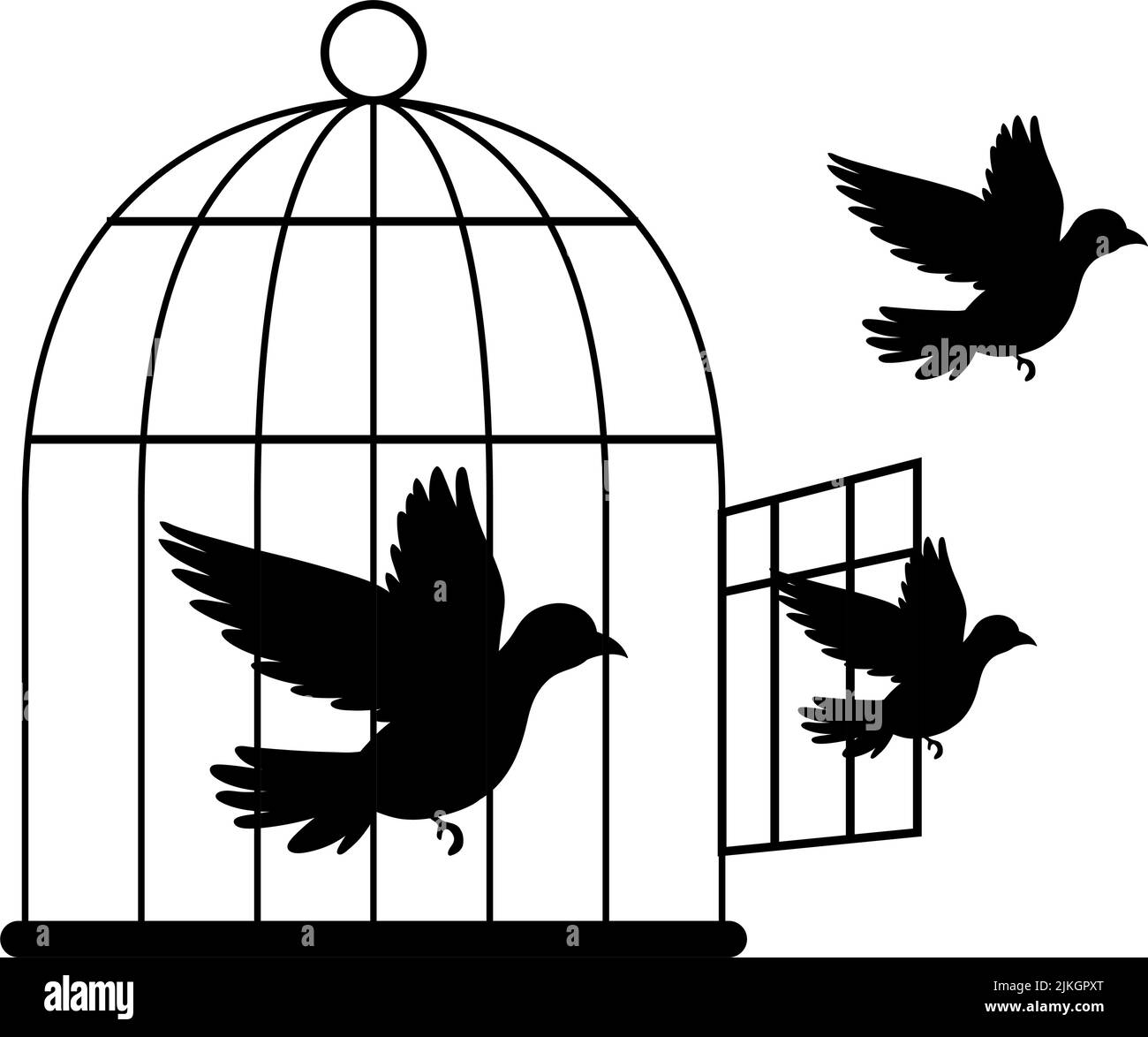 Caged Bird Black And White