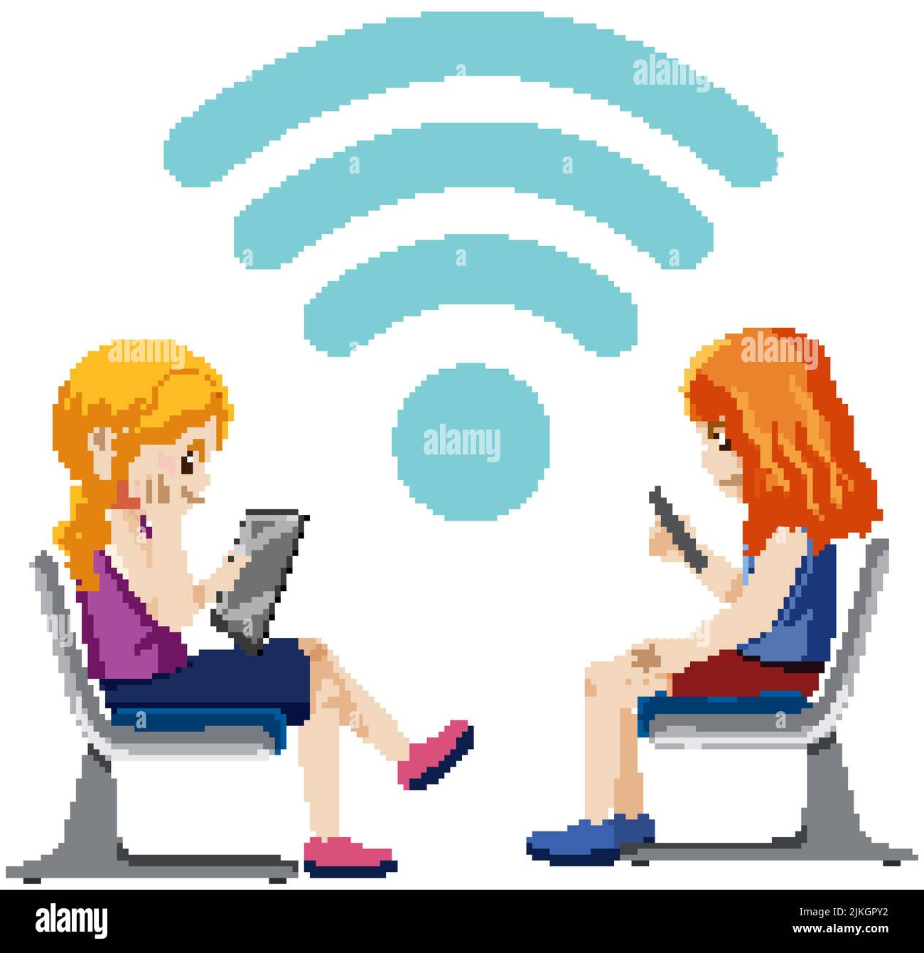 People using wifi isolated illustration Stock Vector Image & Art - Alamy