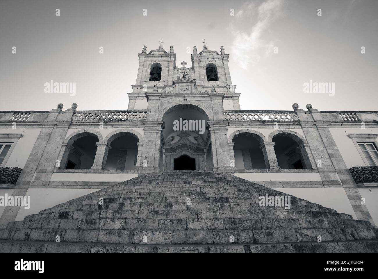 The low-angle shot of The Sanctuary of Our Lady of Nazare Church ...