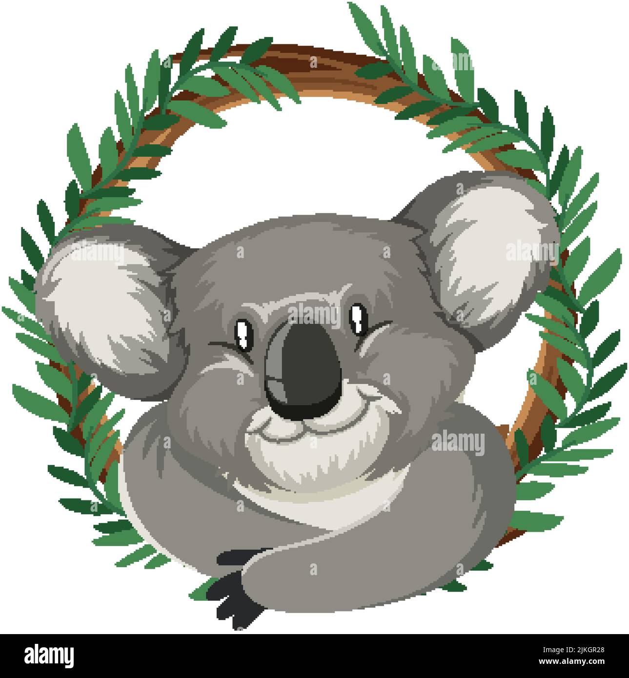 Cute koala in round frame illustration Stock Vector Image & Art - Alamy