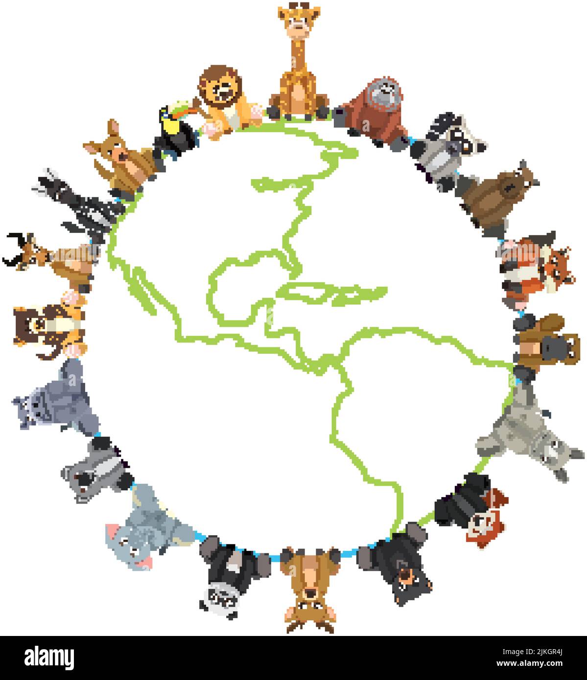 Wild animals around the world illustration Stock Vector Image & Art - Alamy