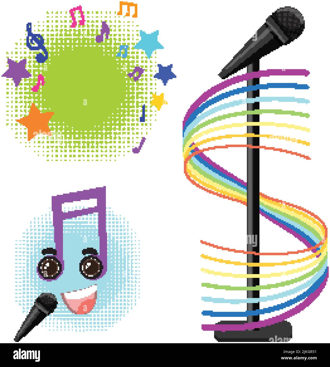 Microphone and musical symbol illustration Stock Vector Image & Art - Alamy