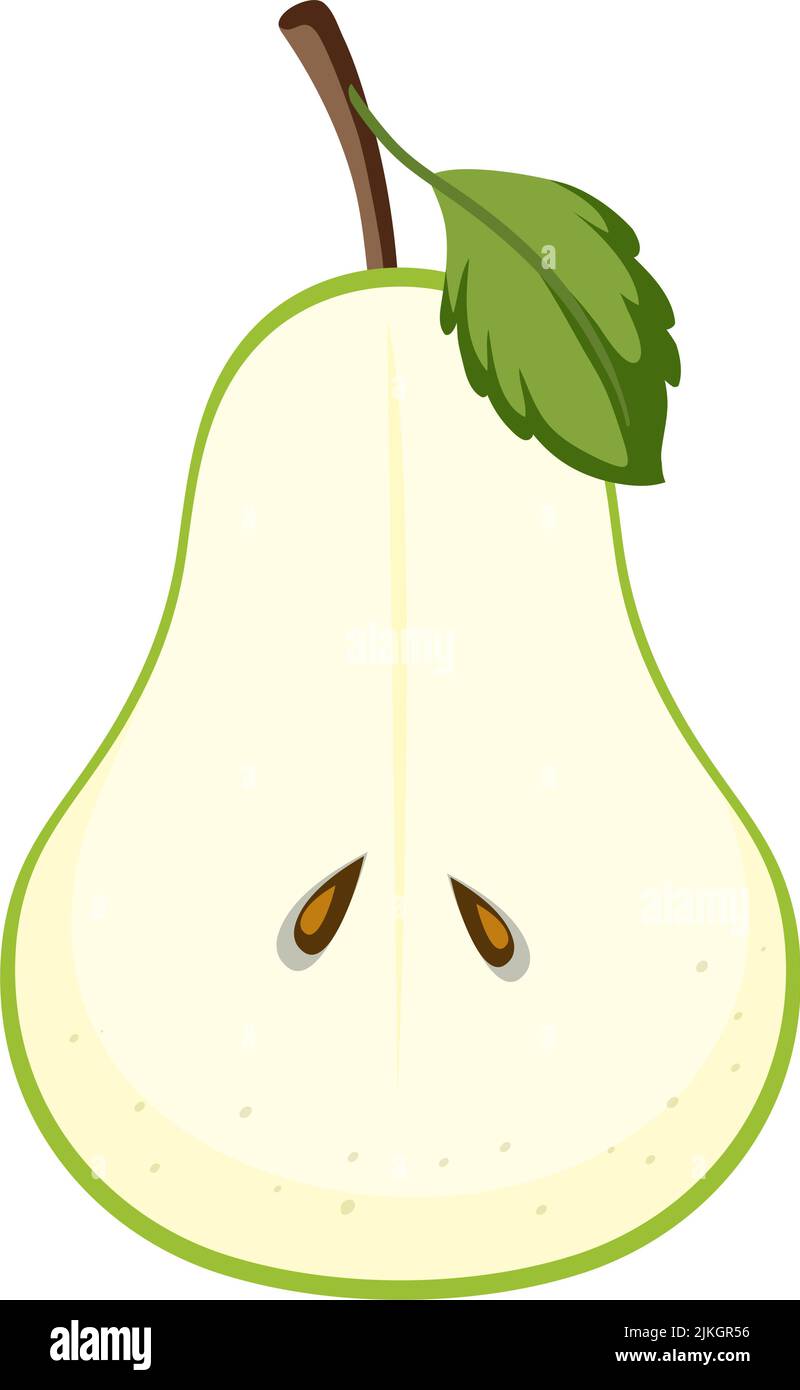 Half cut pear on white background illustration Stock Vector Image & Art ...