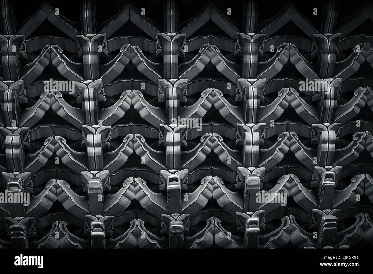 A seamless pattern of elements in black and silver colors Stock Photo ...