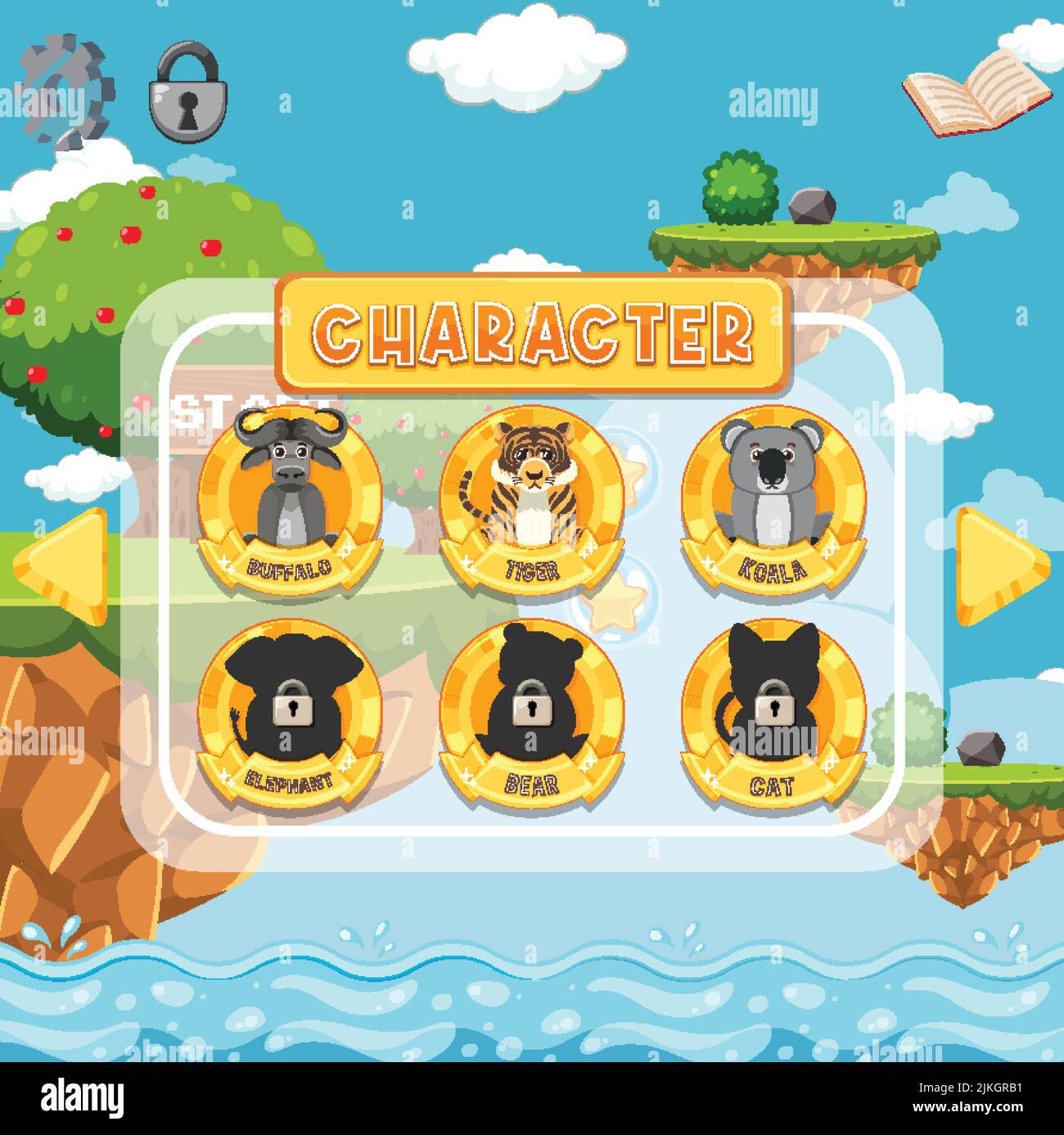 Wild animals game character illustration Stock Vector Image & Art - Alamy