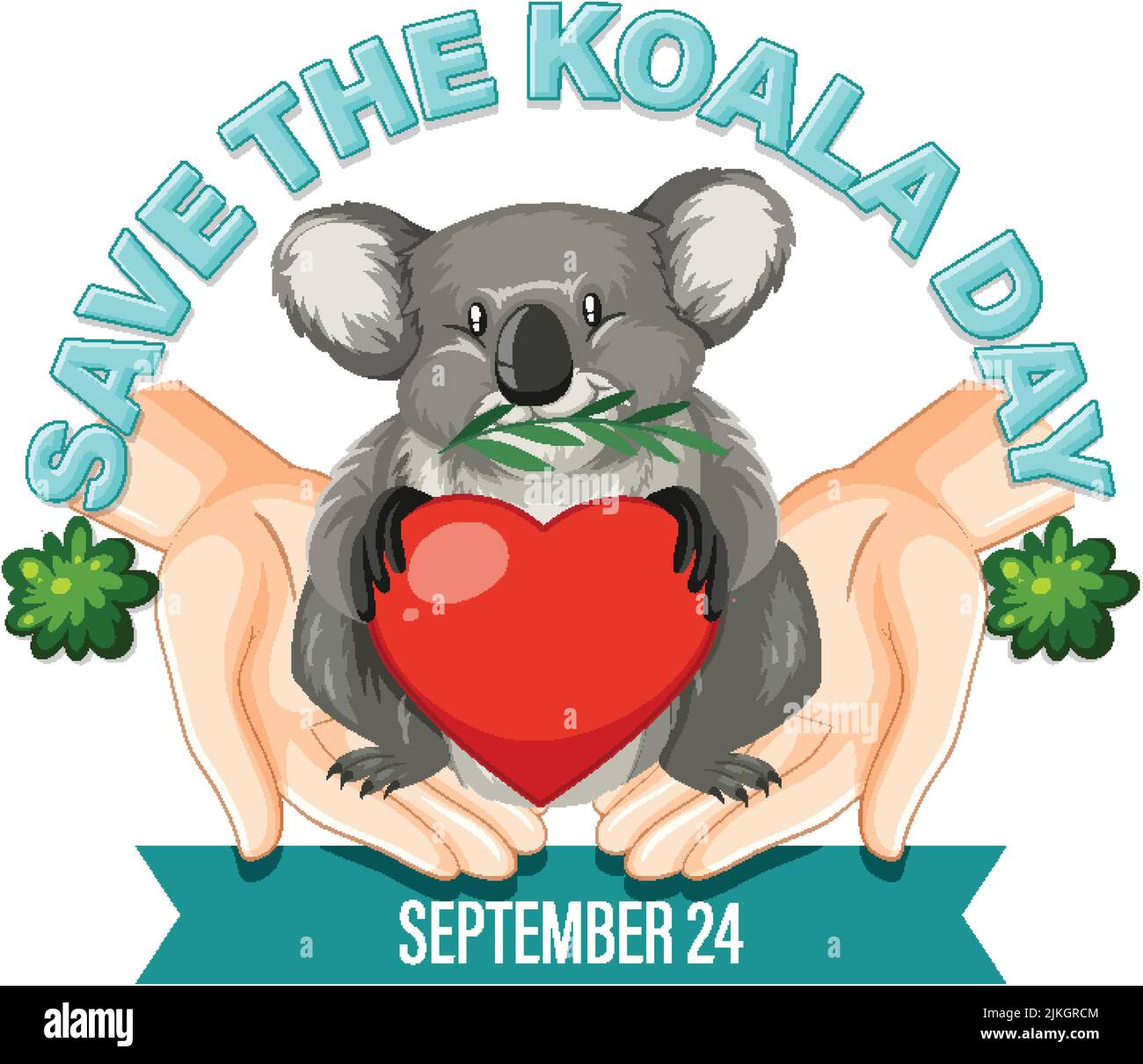 Save the koala day banner design illustration Stock Vector Image & Art ...