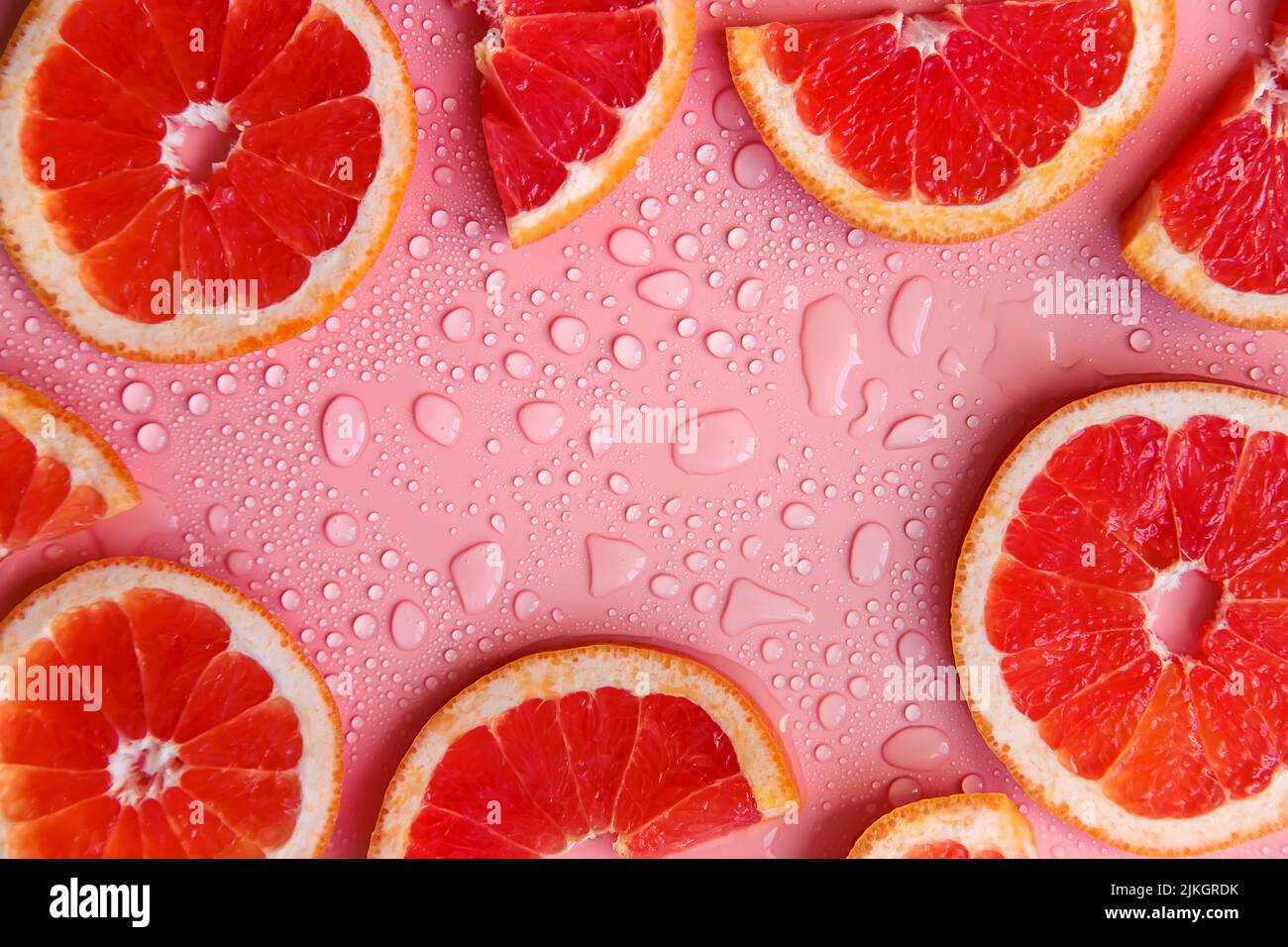 Background with grapefruit and water drops. Selective focus. Spa Stock ...