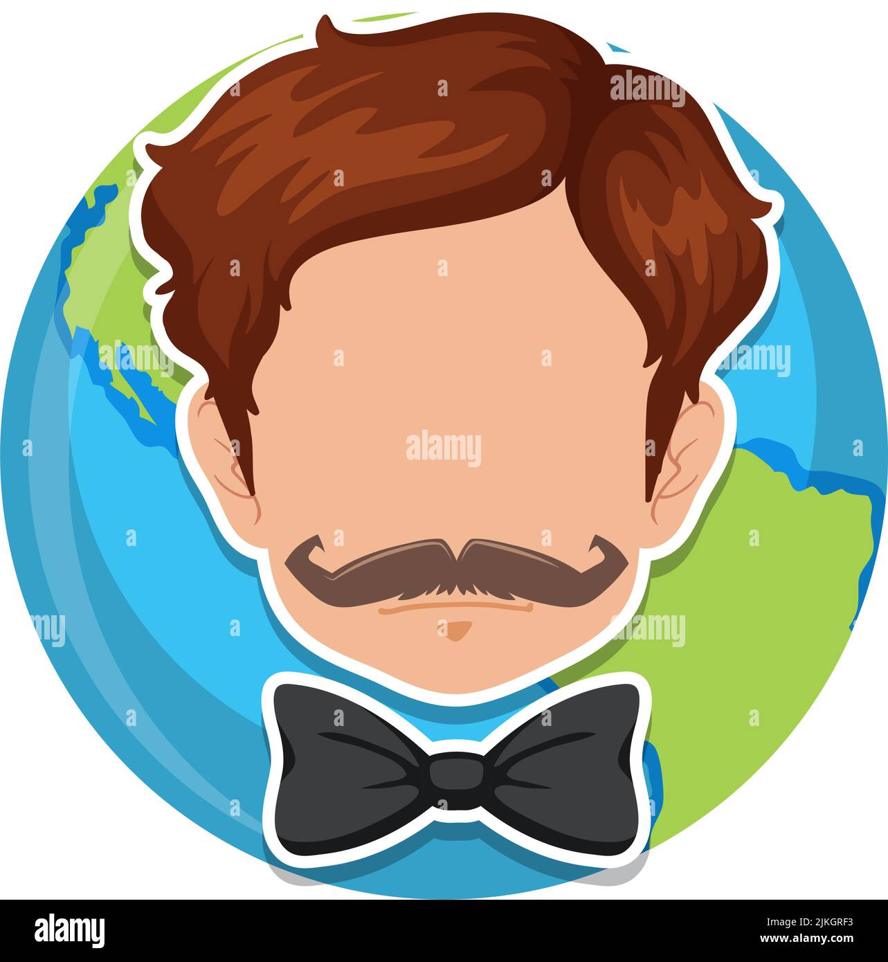 Man head on earth symbol illustration Stock Vector Image & Art - Alamy