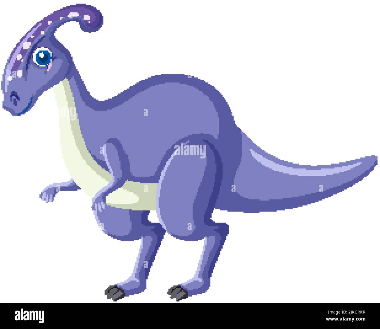 Cute Parasaurolophus Dinosaur Cartoon illustration Stock Vector Image ...