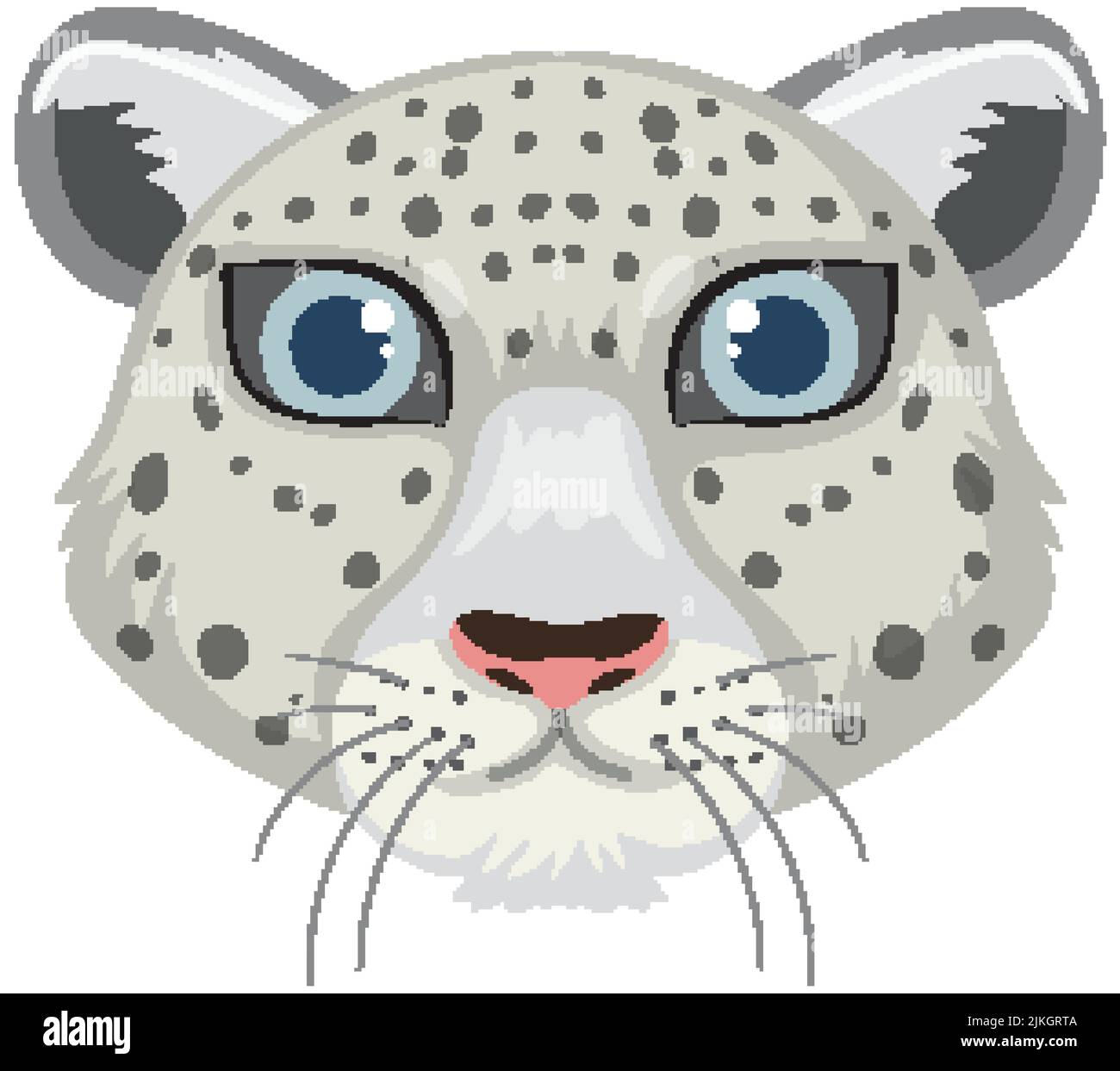 Snow leopard isolated on white background illustration Stock Vector ...