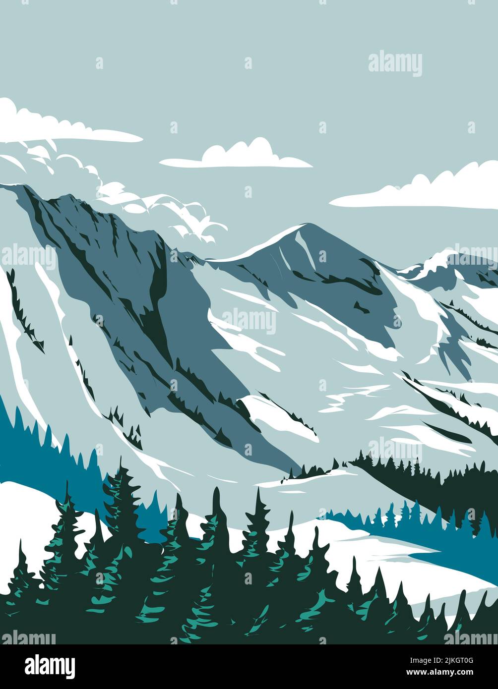 WPA Poster Art of Alta ski area in the Wasatch Mountains located in ...