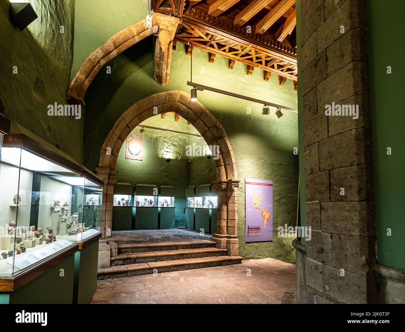 Interior of Historical colonial museum, Casa de Colon, Colombus House ...