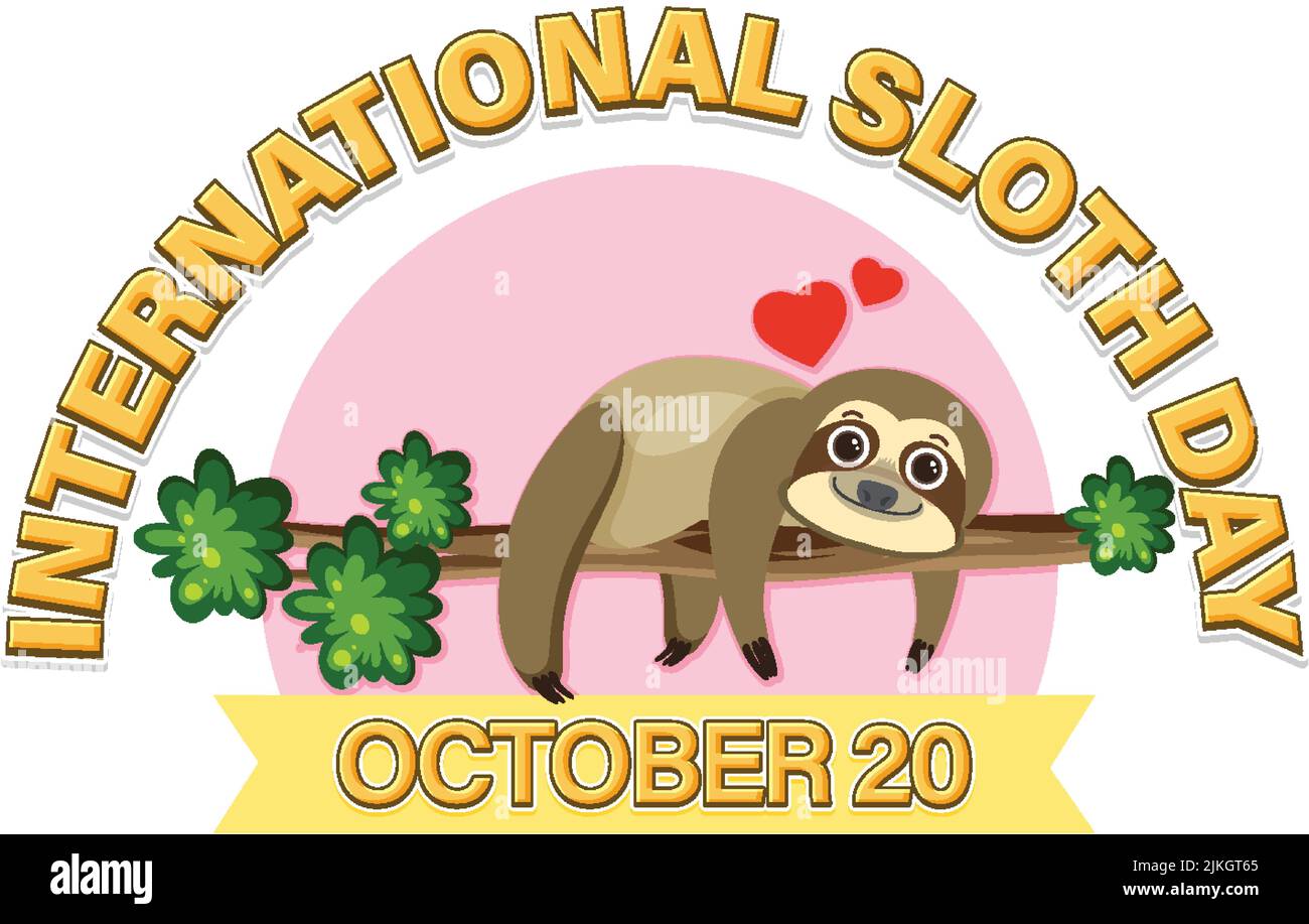 International sloth day banner concept vector illustration Stock Vector ...