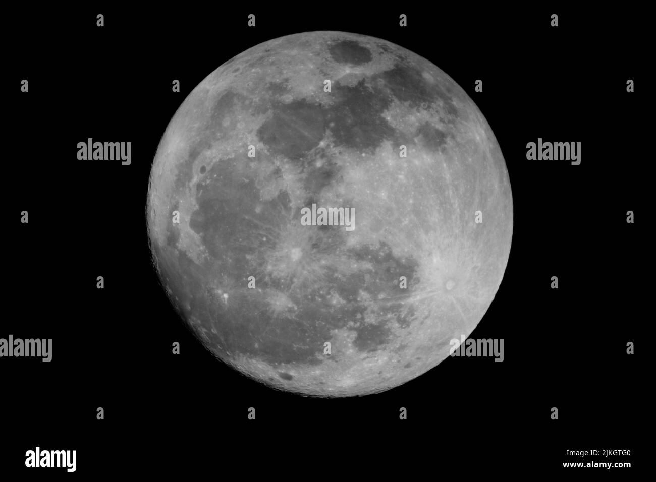 A closeup of the fool moon at night with black background Stock Photo ...