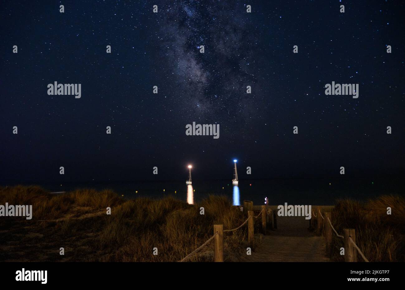Night Sky View of Beach in Menorca, Spain Stock Photo - Alamy
