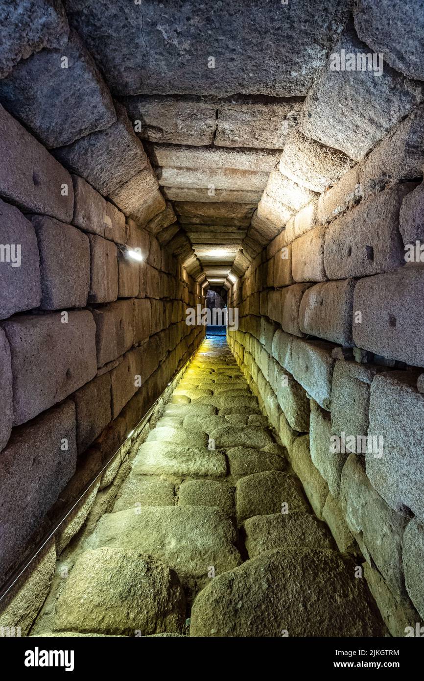 Arab Fortress Alcazaba near Guadiana river in Merida, Spain, region of ...