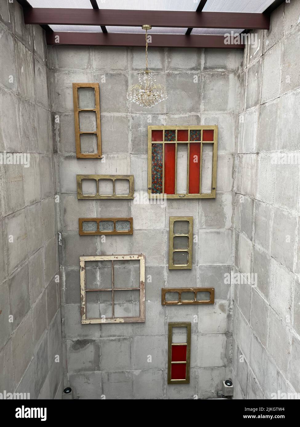 A vertical shot of different frames and borders on a wall Stock Photo ...