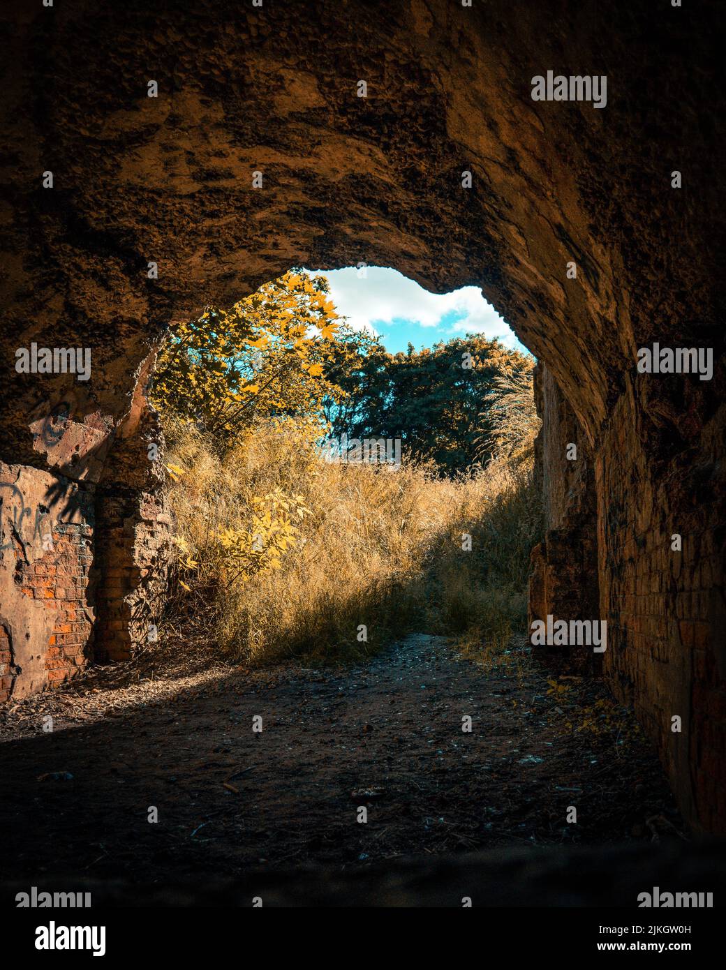 A vertical shot of the Eight Fort in Kaunas, Lithuania with a landscape ...