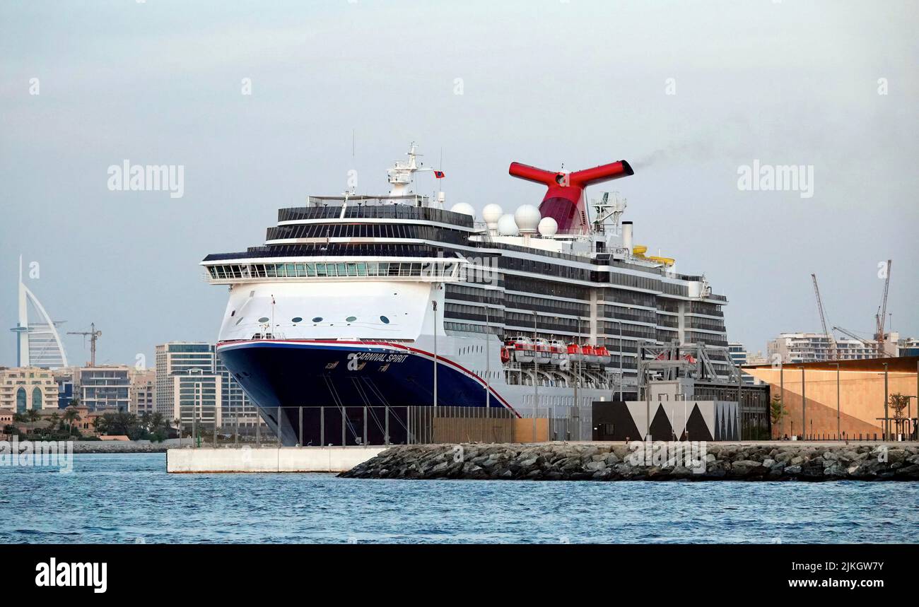The Carnival Spirit cruise ship docked in Dubai Stock Photo - Alamy