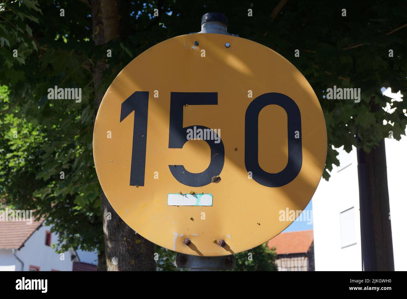 An old military traffic sign indicating the carrying capacity of a ...