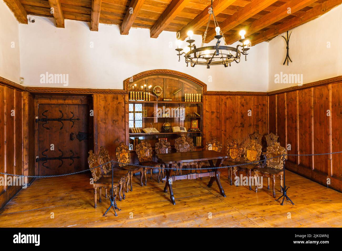 The Knight's hall in the Medieval Orava Castle. Oravsky Podzamok ...