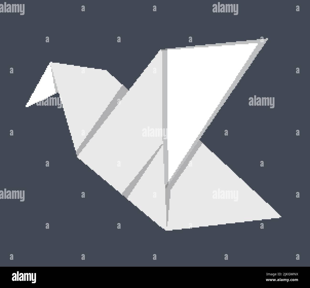 Classic bird origami on grey background illustration Stock Vector Image ...